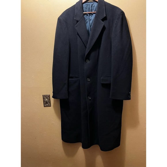 Adolfo | Jackets & Coats | Adolfo Mens Dark Blue Overcoat Size 44 Long ...